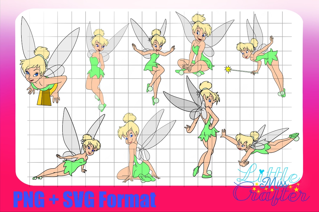 16 Pixie Fairy Tink PNG SVG Tinkerbell Colour and Black and White Peter ...