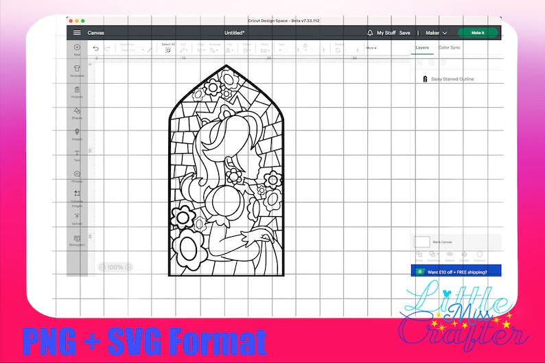 Princess Daisy Mario Stained Glass SVG and PNG Digital Files Great for ...