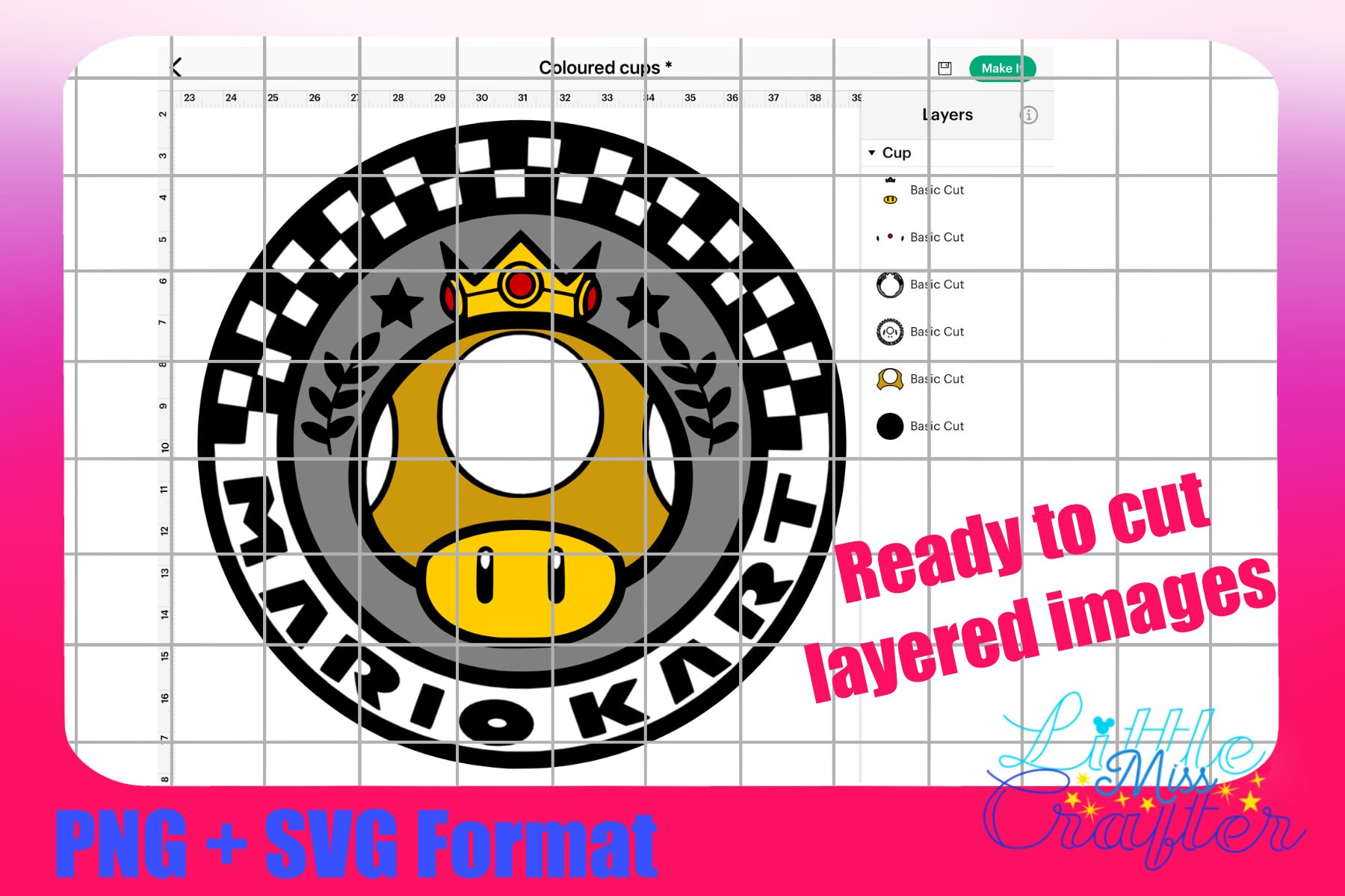 Mario Kart Grand Prix 24 Cup Emblems PGN and SVG Black and - Etsy