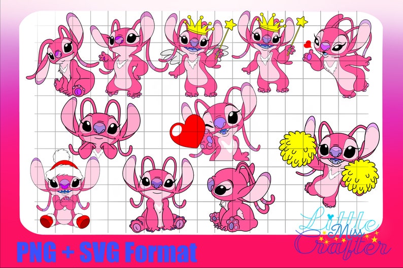 Angel Experiment 624 Lilo and Stitch SVG and PNG in Colour and Black ...