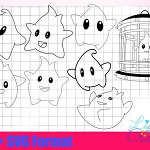 8 Luma Lumalee Bundle Mario Movie Super SVG and PNG Files, Digital ...