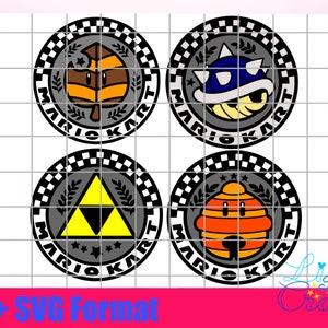 Mario Kart Grand Prix 24 Cup Emblems PGN and SVG Black and White and ...