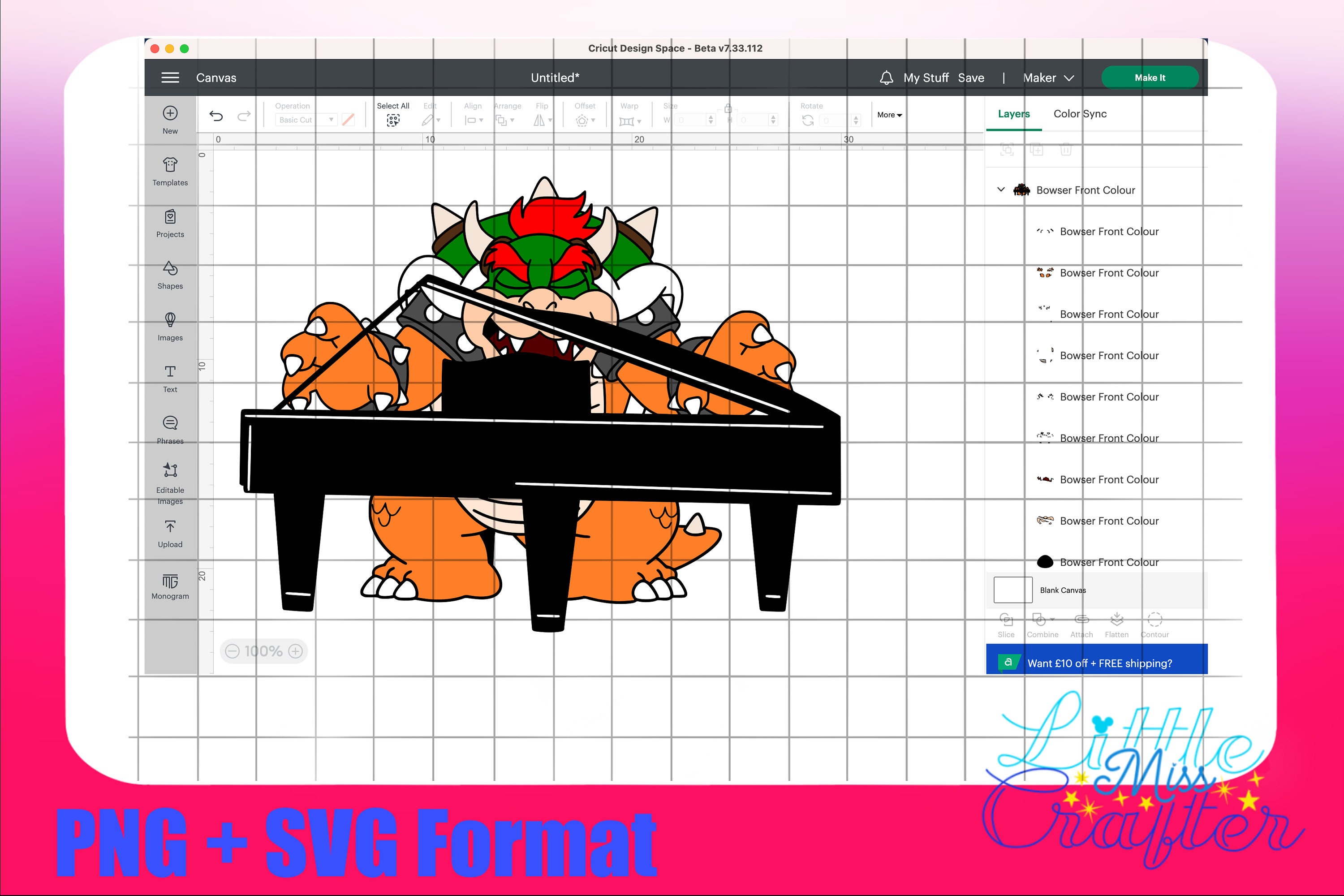 2 Bowser Piano SVG and PNG Digital Files 1 Peaches Font and 1 - Etsy