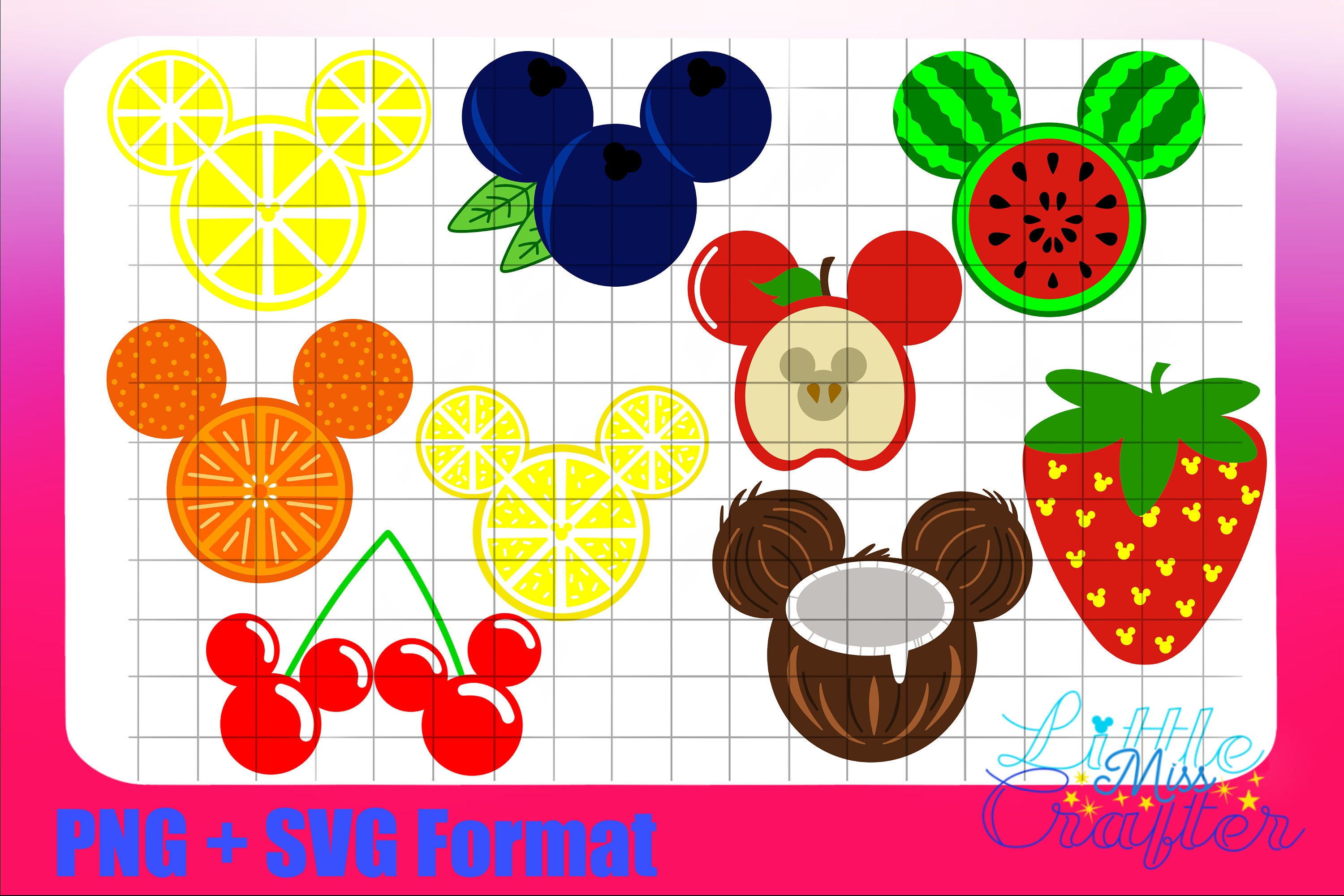 Mickey Mouse Head Fruit and Flowers Selection, Strawberry, Cherry ...