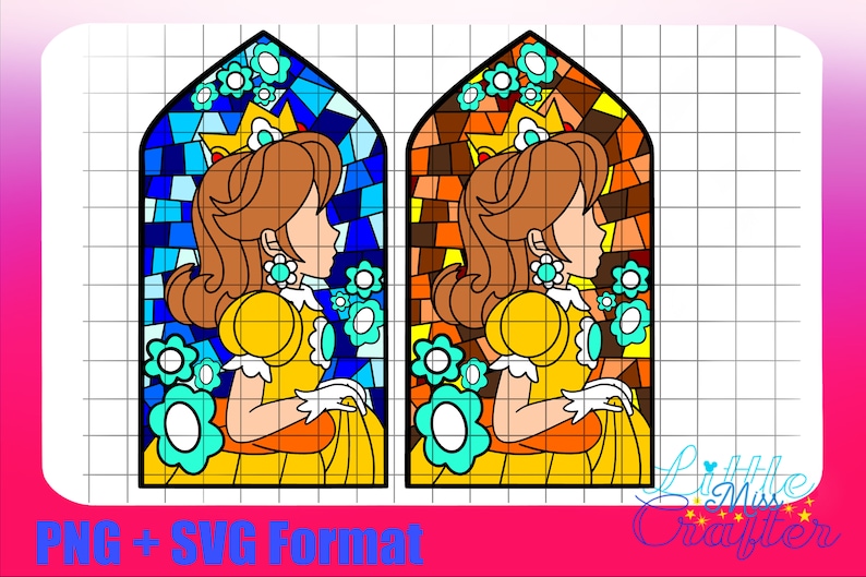 Princess Daisy Mario Stained Glass SVG and PNG Digital Files - Etsy