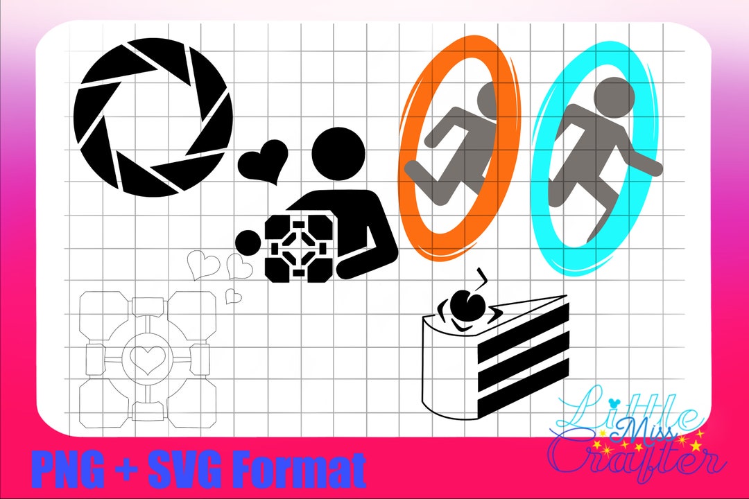 Portal Game PNG and SVG Digital Files Including Companion Cube and Cake ...