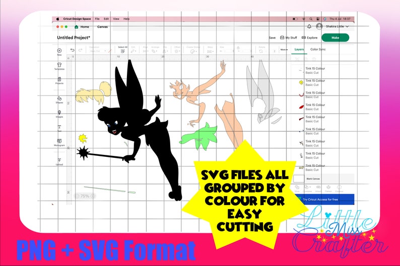 16 Pixie Fairy Tink PNG SVG Tinkerbell Colour and Black and White Peter ...