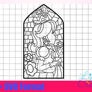Princess Daisy Mario Stained Glass SVG and PNG Digital Files Great for ...