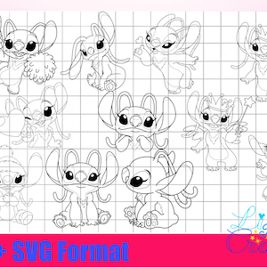 Angel Experiment 624 Lilo and Stitch SVG and PNG in Colour and Black ...