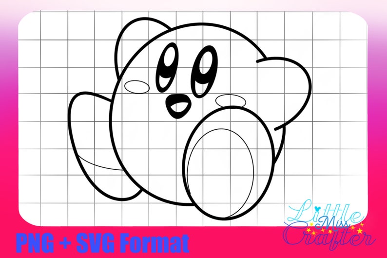 Bundle 1 Kirby Images and Stars 24 PNG and SVG Outline Black - Etsy