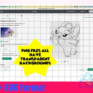 Angel Experiment 624 Lilo and Stitch SVG and PNG in Colour and Black ...