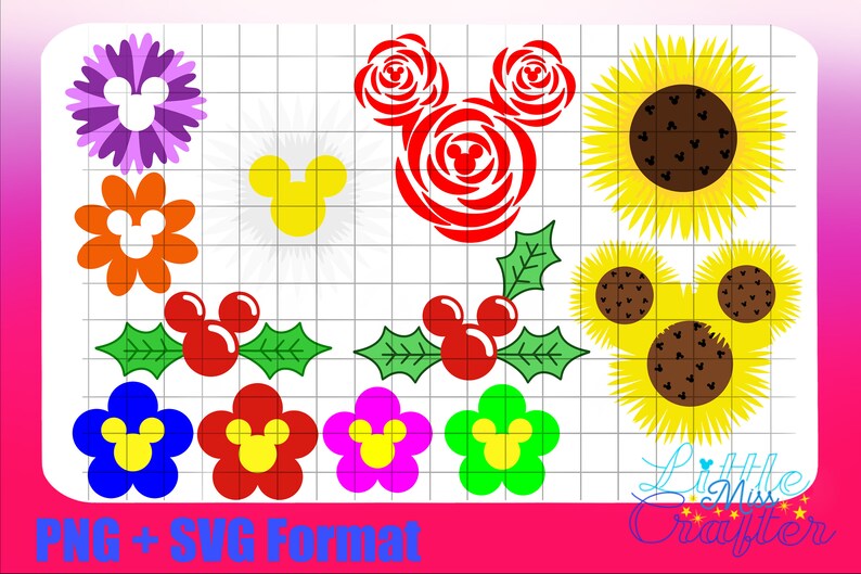 Mickey Mouse Head Fruit and Flowers Selection, Strawberry, Cherry ...