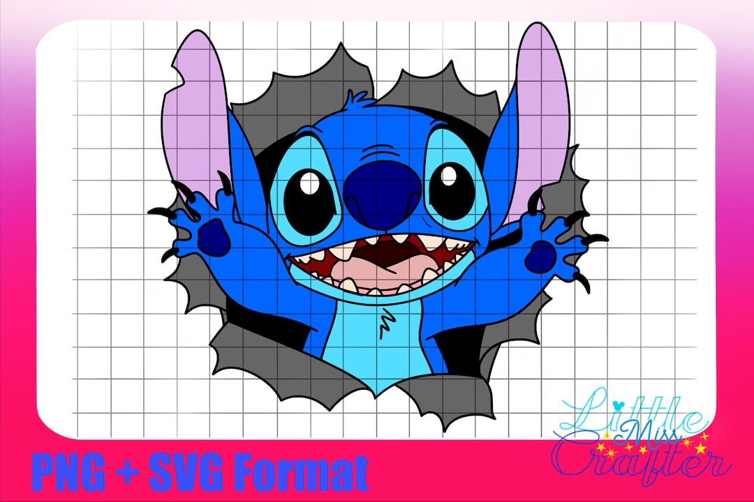 Stitch Bursting Out or Escaping PNG and SVG File in Both Colour and ...