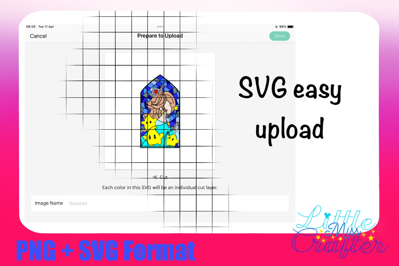 Rosalina Stained Glass Luma Super Mario Galaxy SVG and PGN Outline and ...