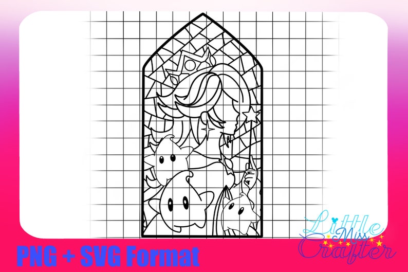 Rosalina Stained Glass Luma Super Mario Galaxy SVG and PGN Outline and ...