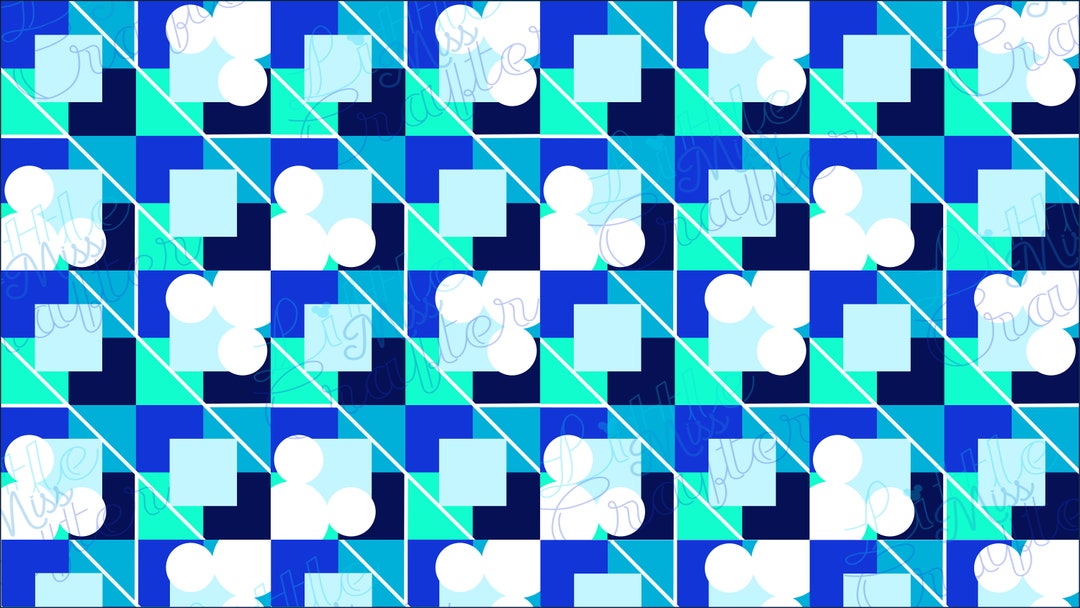 Digital File Blue Pattern Mickey Geometric Square Wrap Tumbler Wrap ...