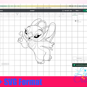 Angel Experiment 624 Lilo and Stitch SVG and PNG in Colour and Black ...