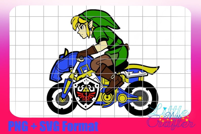 Link Legend of Zelda Mario Kart SVG and PGN Outline and Layered Colours ...
