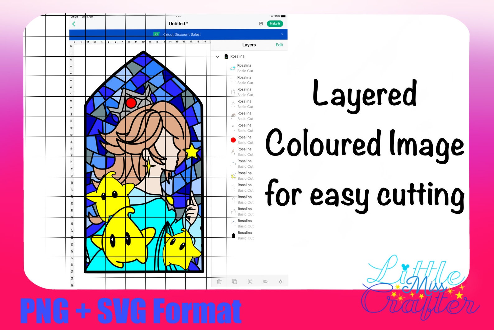 Rosalina Stained Glass Luma Super Mario Galaxy SVG and PGN Outline and ...