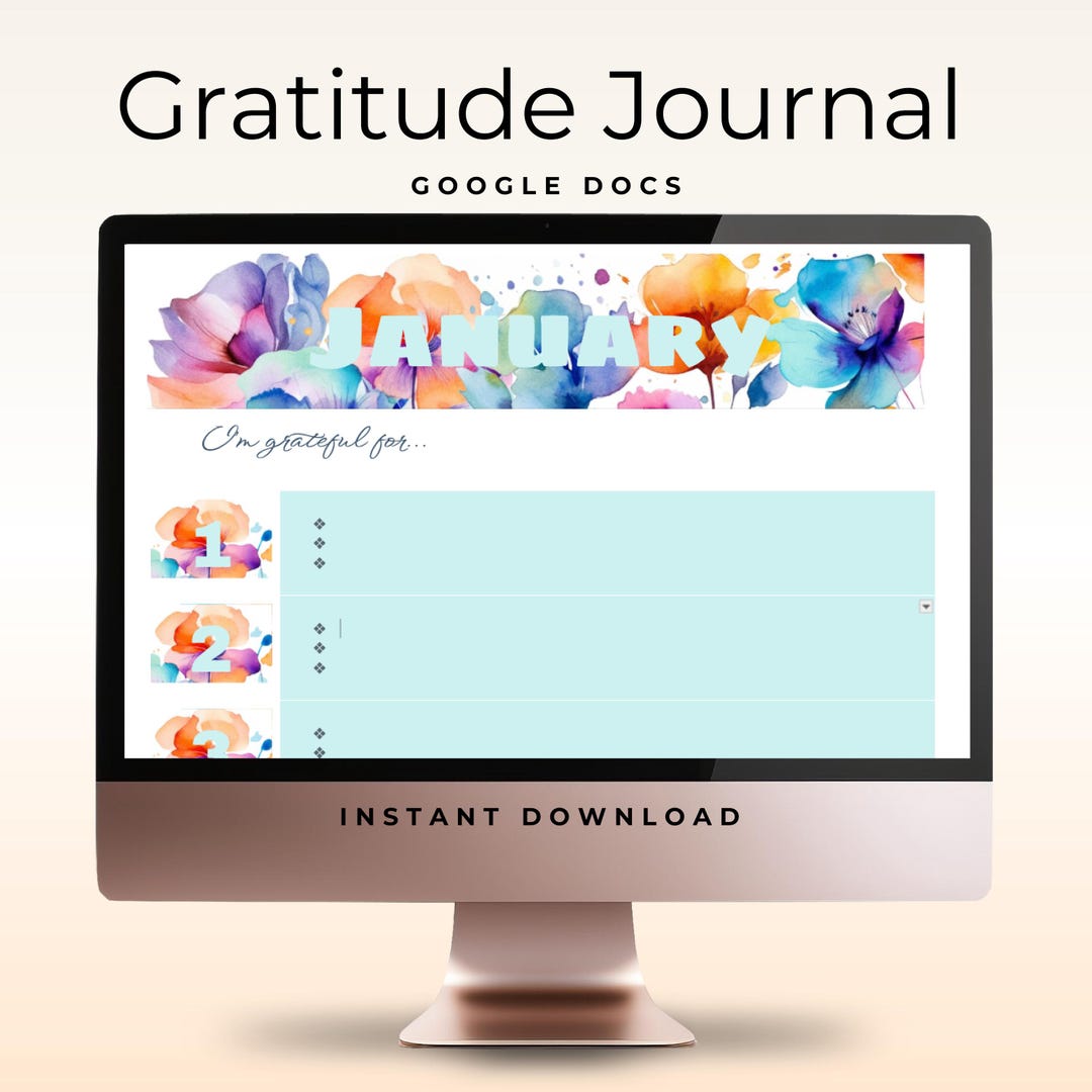 Editable Google Docs Gratitude Journal Floral - Etsy