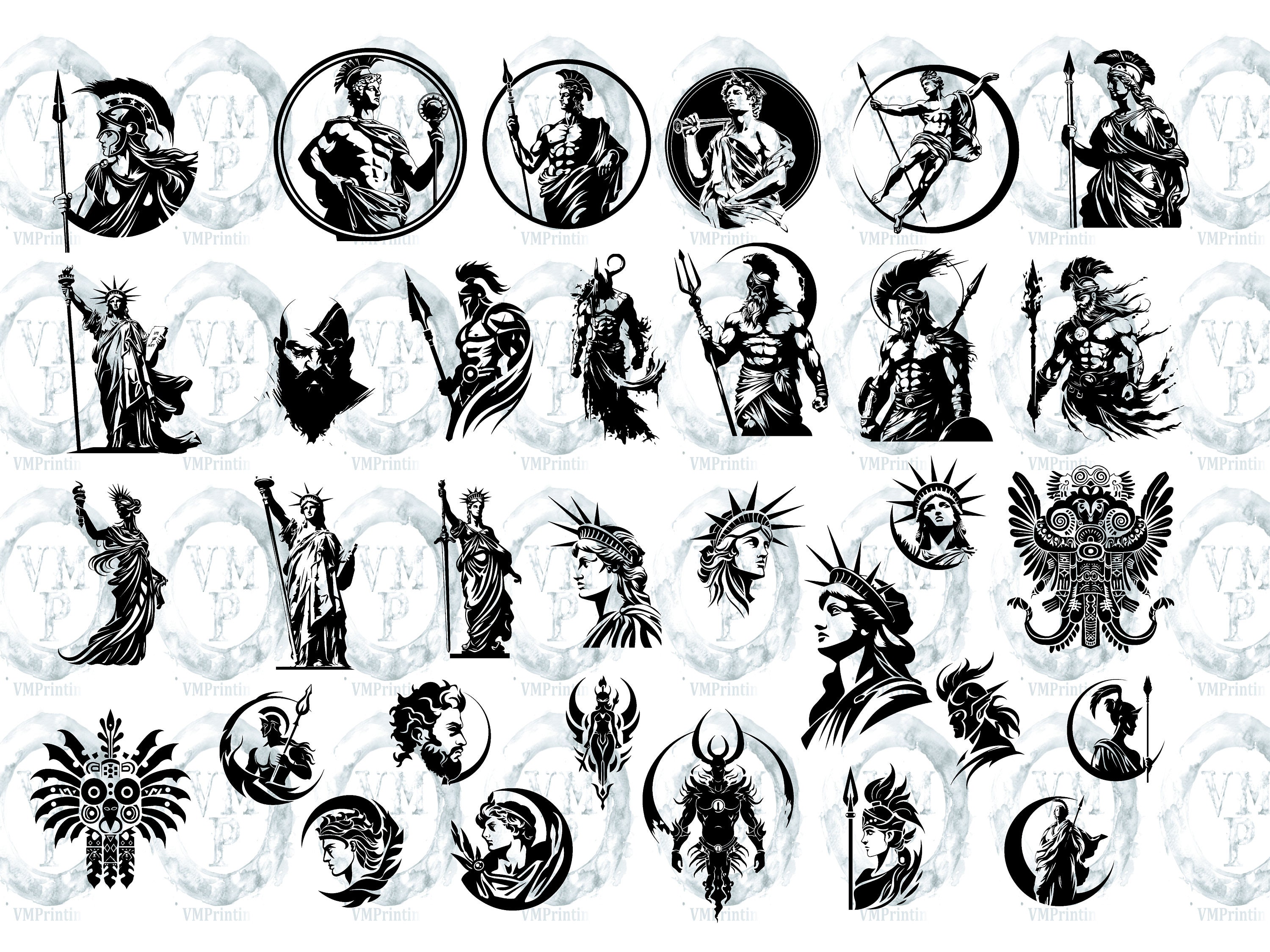 SVG & PNG Set of 251 Roman Gods Icons Bundle-mythology-venus, Neptune ...