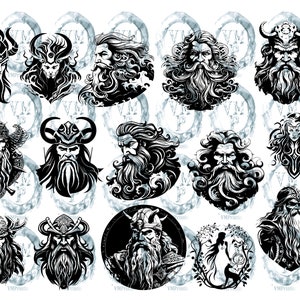 Norse Gods Icons – Viking Mythology Clipart, SVG & PNG (commercial Use ...