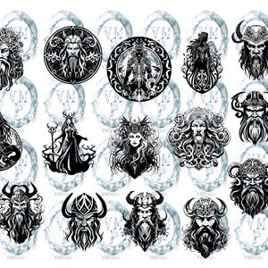 Norse Gods Icons – Viking Mythology Clipart, SVG & PNG (commercial Use ...