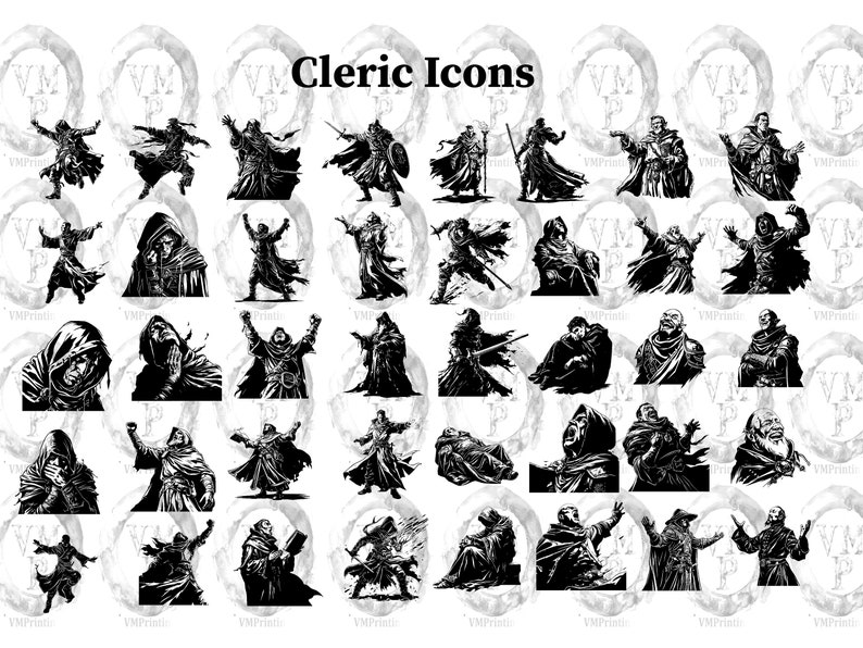 SVG & PNG Set of 240 Dnd Male Adventurer Icons Bundle Barbarian ...