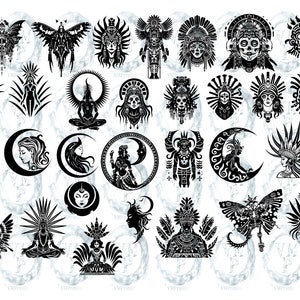 SVG & PNG - Set of 240 Aztec Gods Icons Bundle-mythology-quetzalcoatl ...
