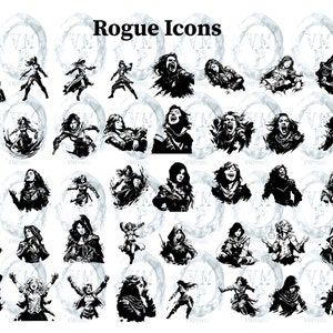 SVG & PNG - Set of 240 Dnd Female Adventurer Icons Bundle - Barbarian ...