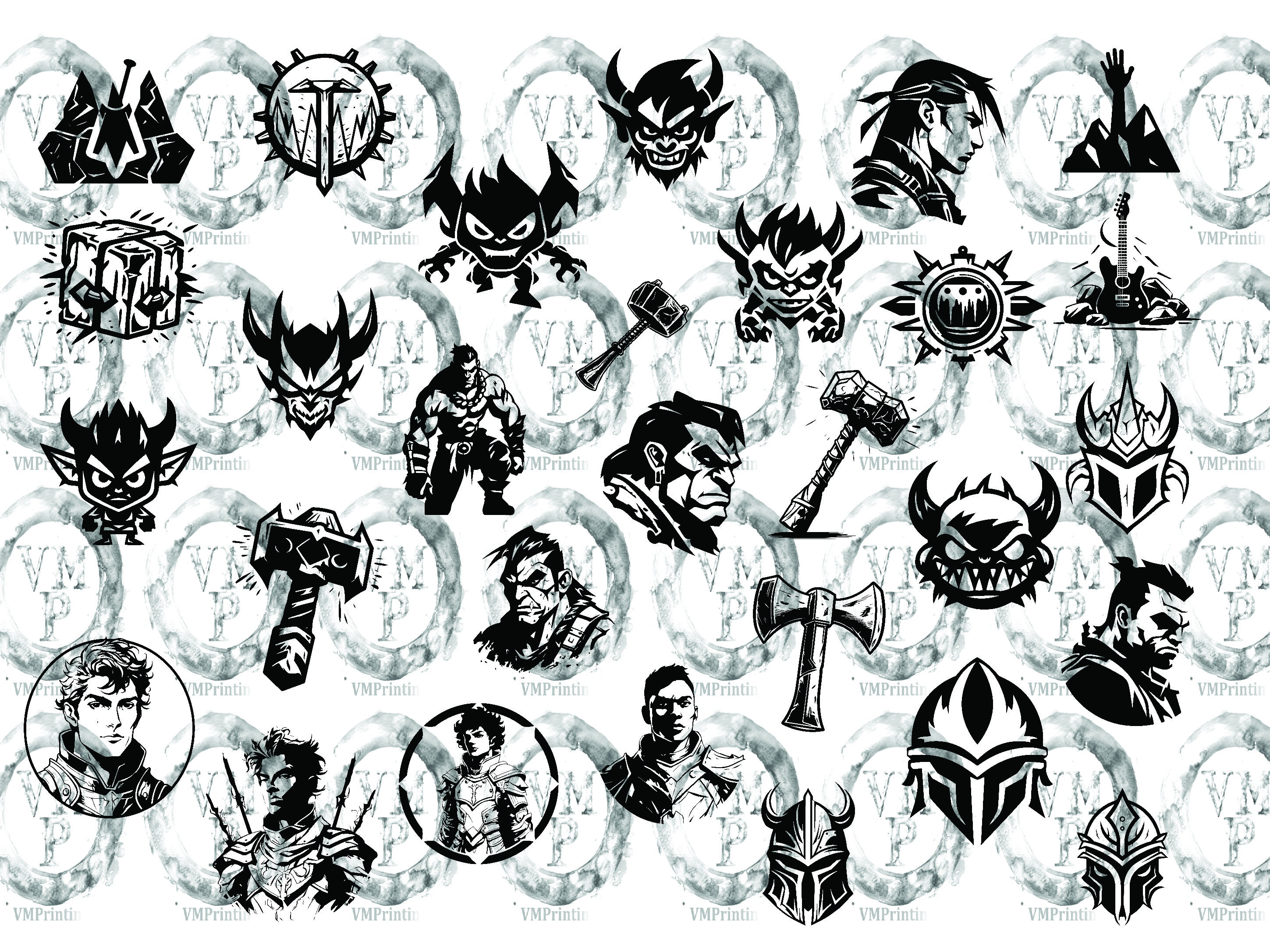 SVG & PNG - Set of 225 Black and White Dungeons and Dragons Icon Bundle ...