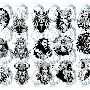 Norse Gods Icons – Viking Mythology Clipart, SVG & PNG (commercial Use ...
