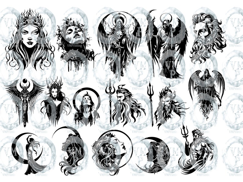 Greek Gods Icon Bundle – Mythology Clipart, SVG & PNG (commercial Use ...
