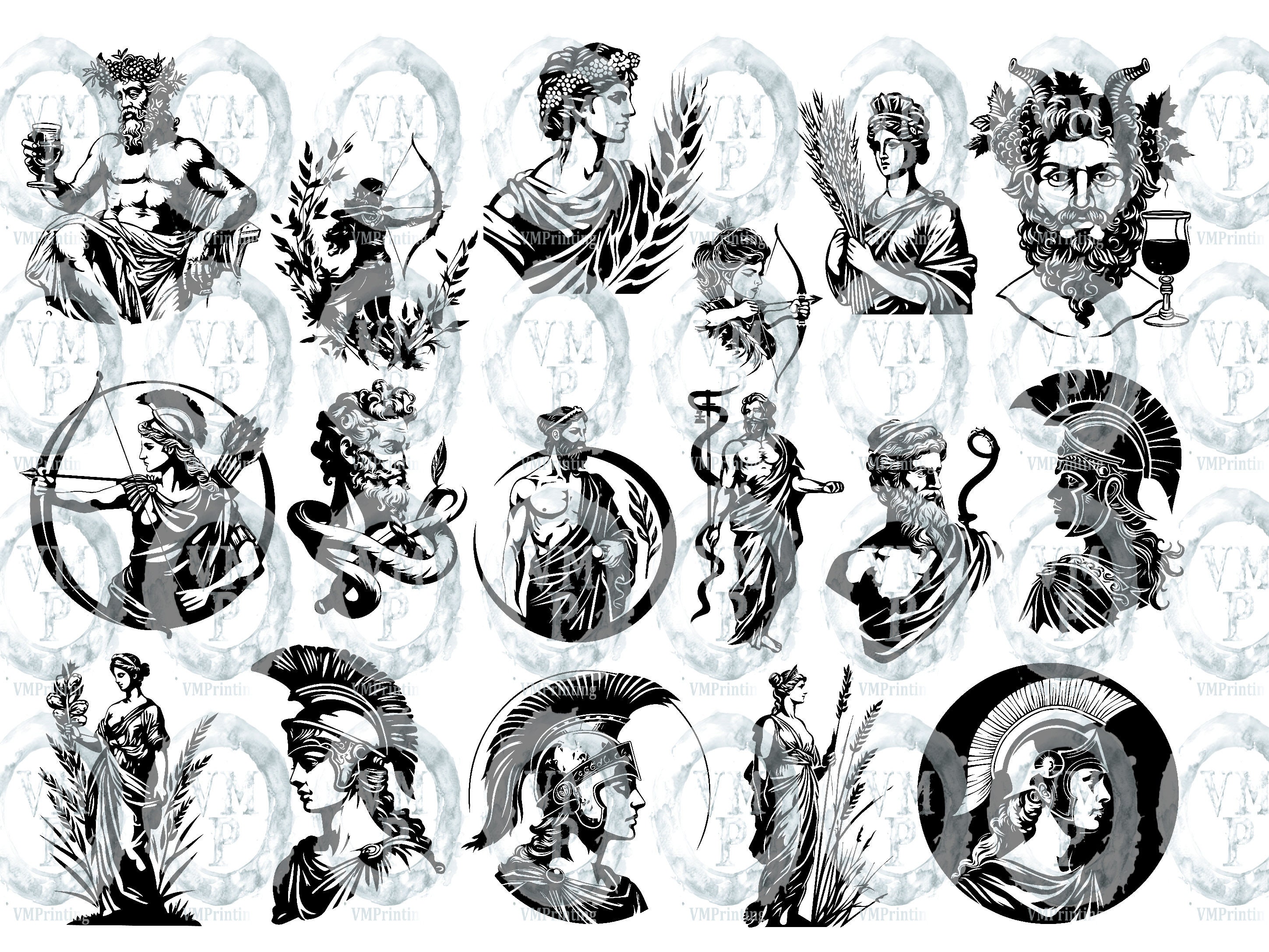 Greek Gods Icon Bundle – Mythology Clipart, SVG & PNG (commercial Use ...