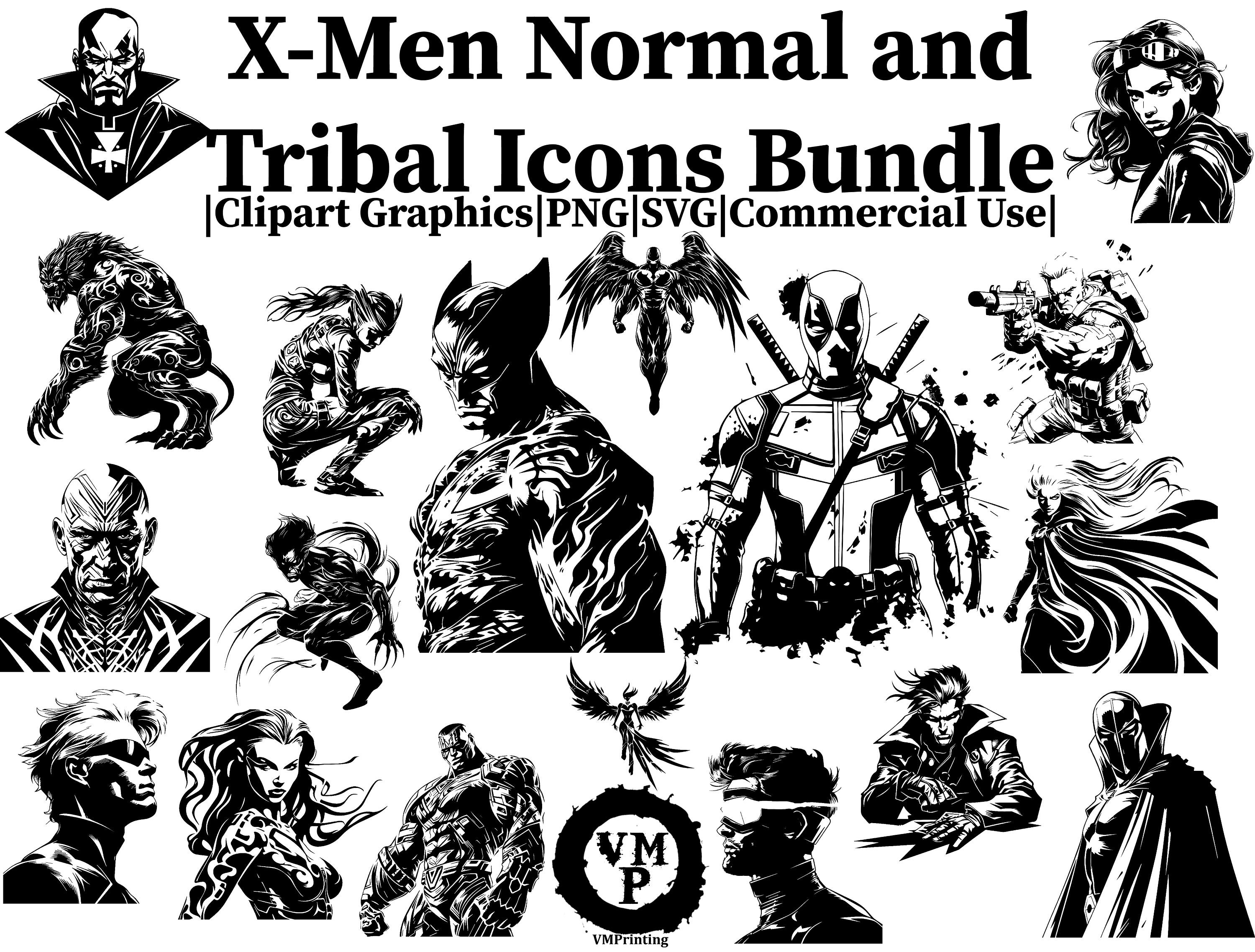 SVG & PNG - Set of 220 X-men Icons Bundle - Wolverine, Gambit, Storm ...
