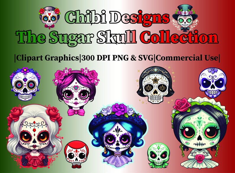 Set of 80 Chibi Designs Clipart Bundle-300 DPI PNG & Svg-the Sugar ...