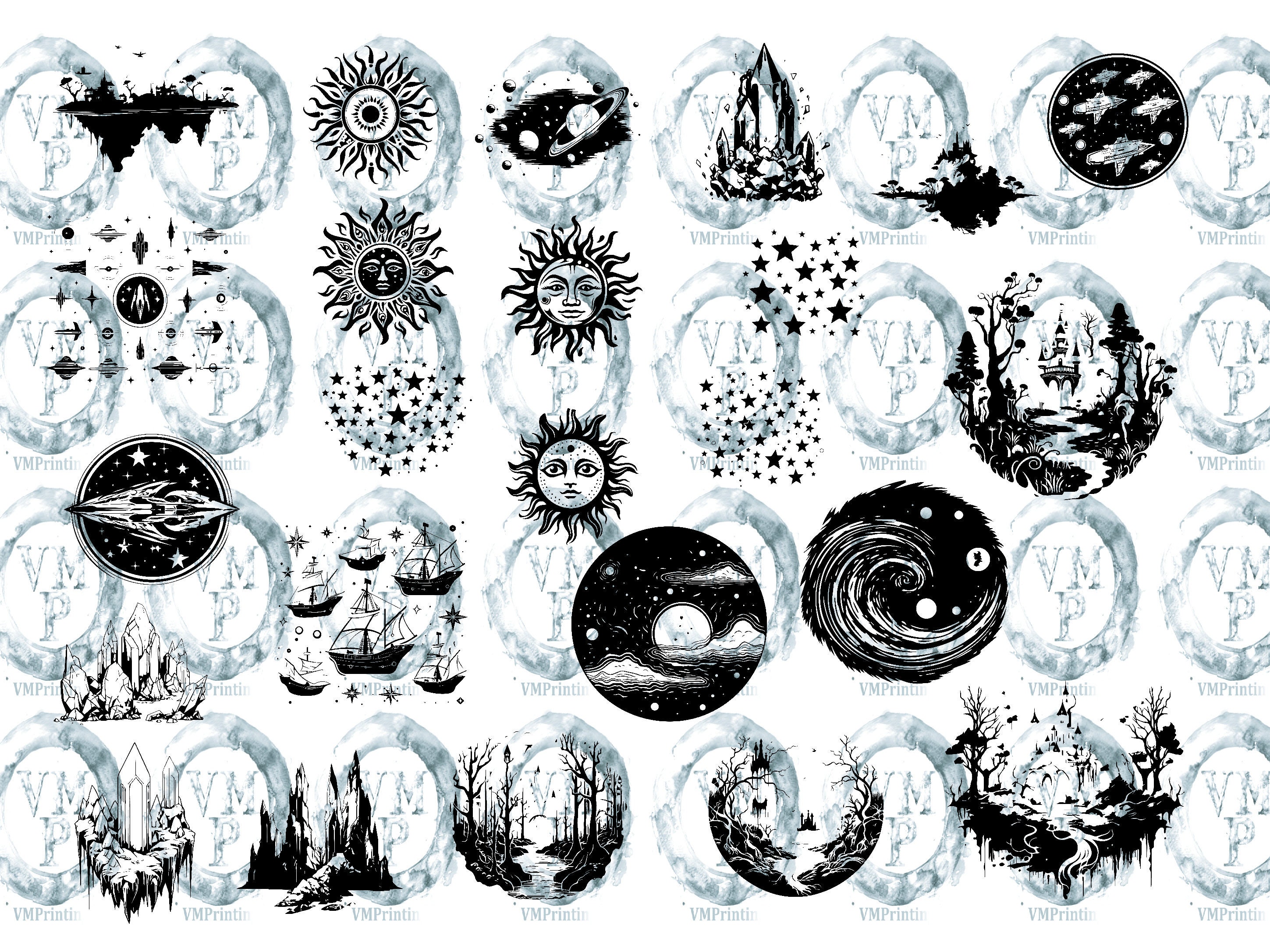 SVG & PNG - Set of 228 Nature and Scenery Icons Bundle - Mountains ...
