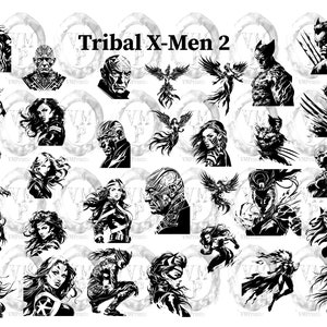 SVG & PNG - Set of 220 X-men Icons Bundle - Wolverine, Gambit, Storm ...