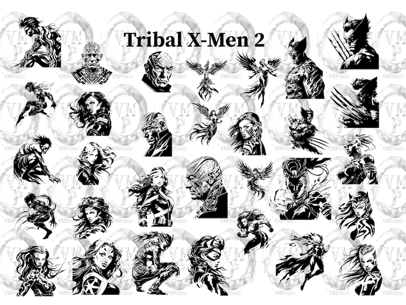 SVG & PNG - Set of 220 X-men Icons Bundle - Wolverine, Gambit, Storm ...