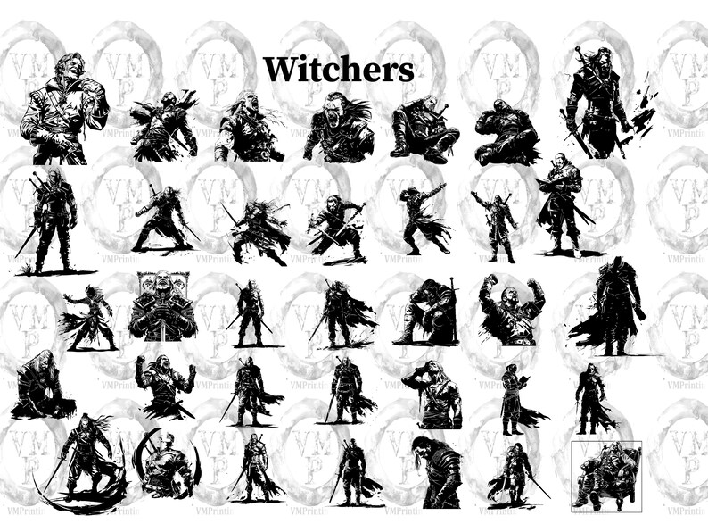 SVG & PNG - Set of 218 Witches, Witch Hunters, and Witchers Icons ...