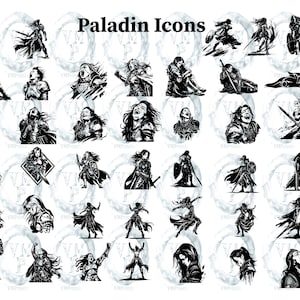 SVG & PNG - Set of 240 Dnd Female Adventurer Icons Bundle - Barbarian ...