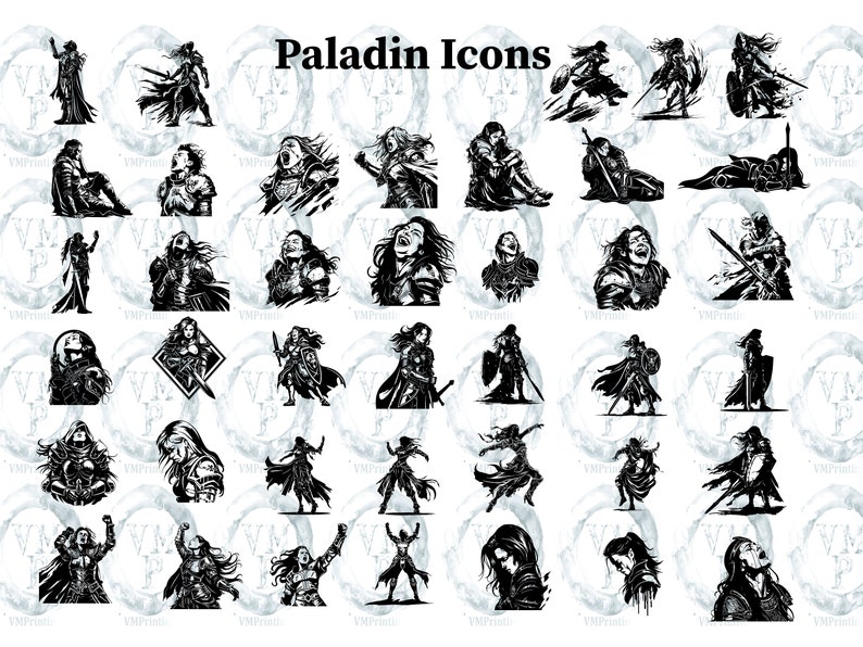 Dnd Female Adventurer Icons – SVG & PNG Clipart Bundle - Etsy