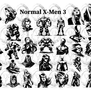 SVG & PNG - Set of 220 X-men Icons Bundle - Wolverine, Gambit, Storm ...