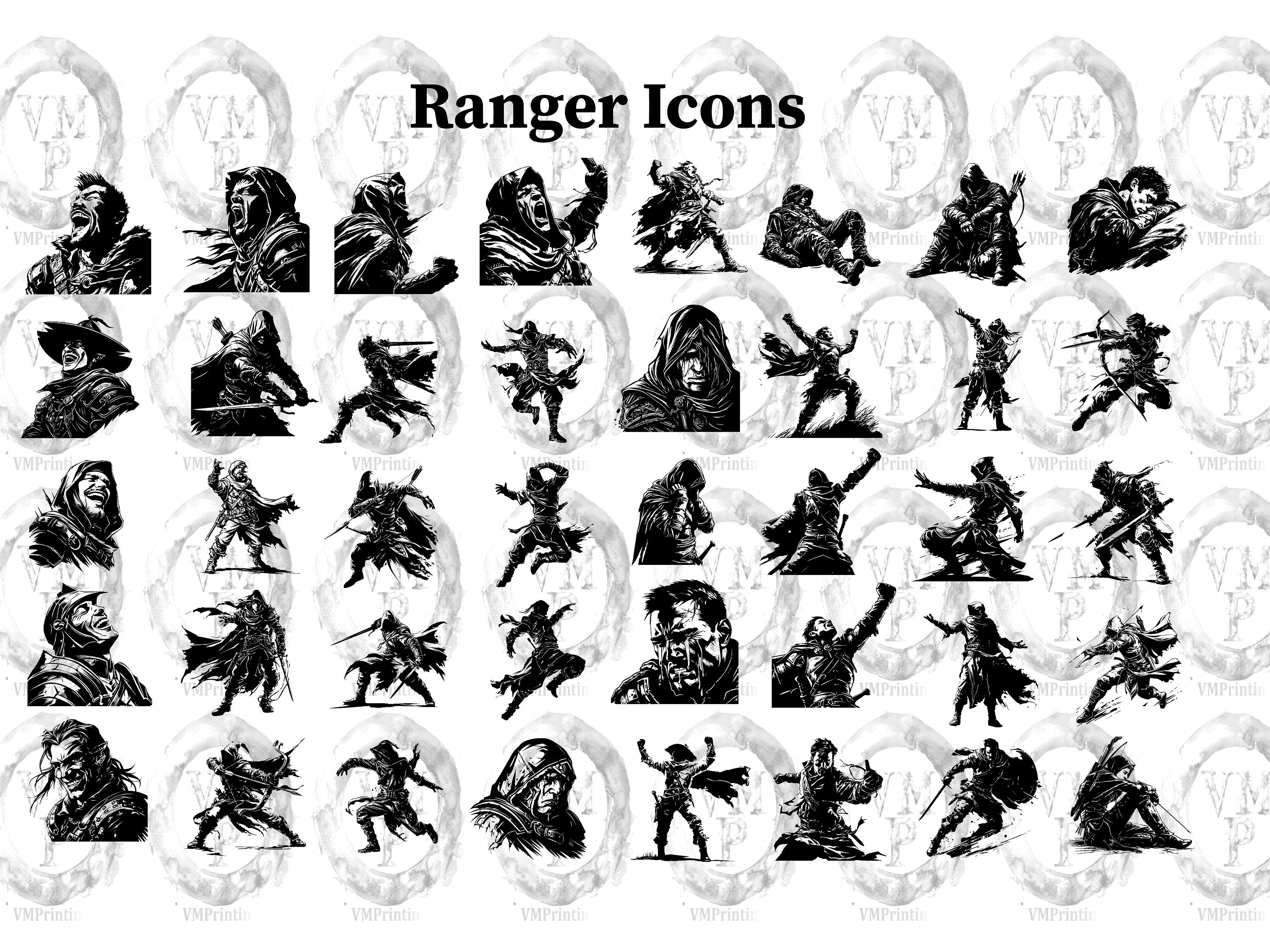 SVG & PNG Set of 240 Dnd Male Adventurer Icons Bundle Barbarian ...