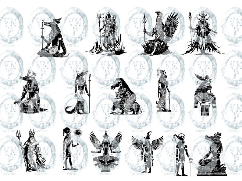 Egyptian Gods Icon Set – Anubis, Osiris, Ra, Isis (SVG & PNG) - Etsy