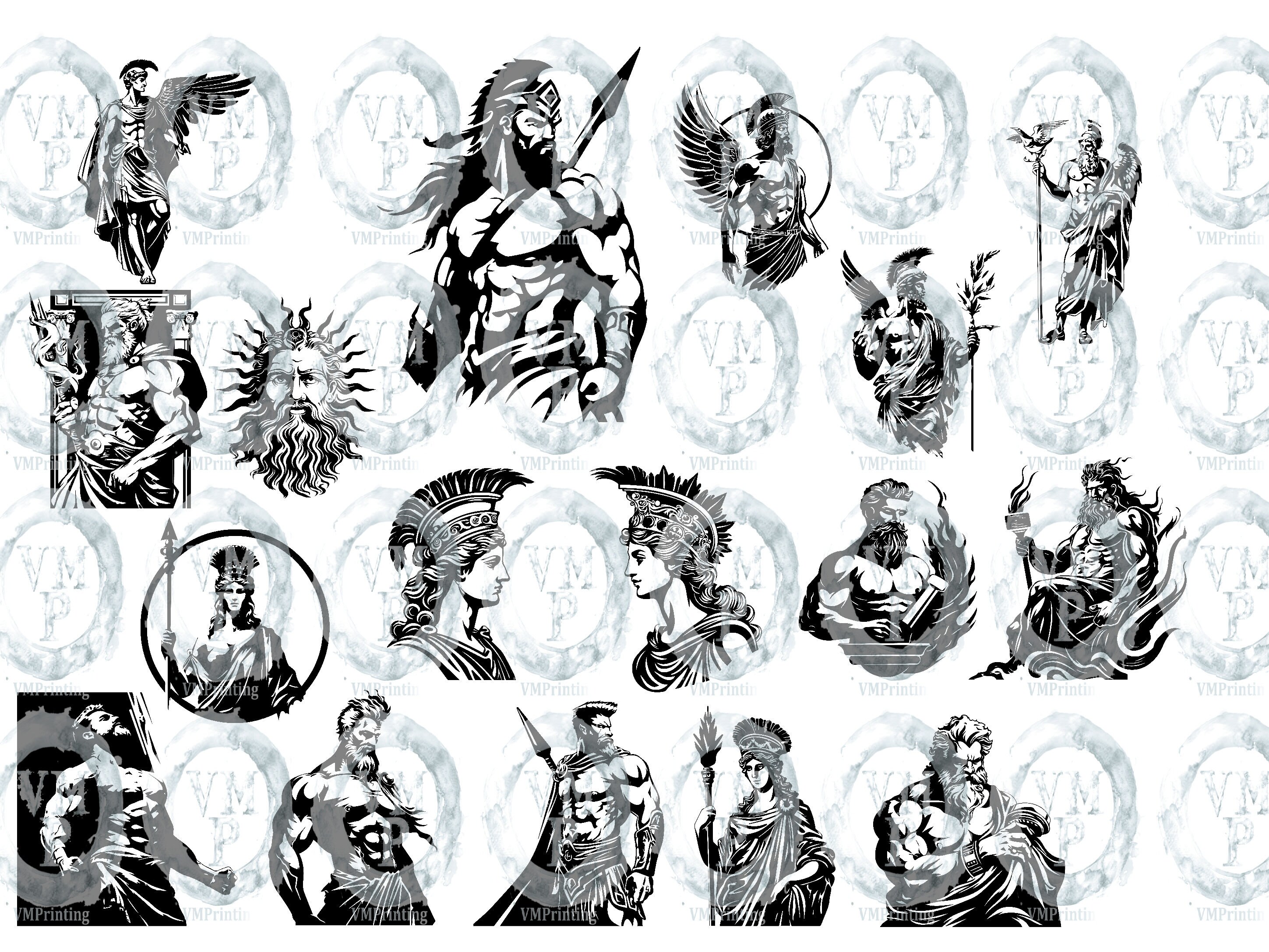 Greek Gods Icon Bundle – Mythology Clipart, SVG & PNG (commercial Use ...