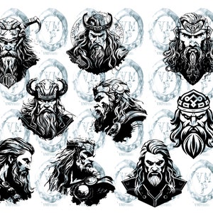 SVG & PNG - Set of 109 Norse Gods Icons Bundle-viking Mythology-hel ...