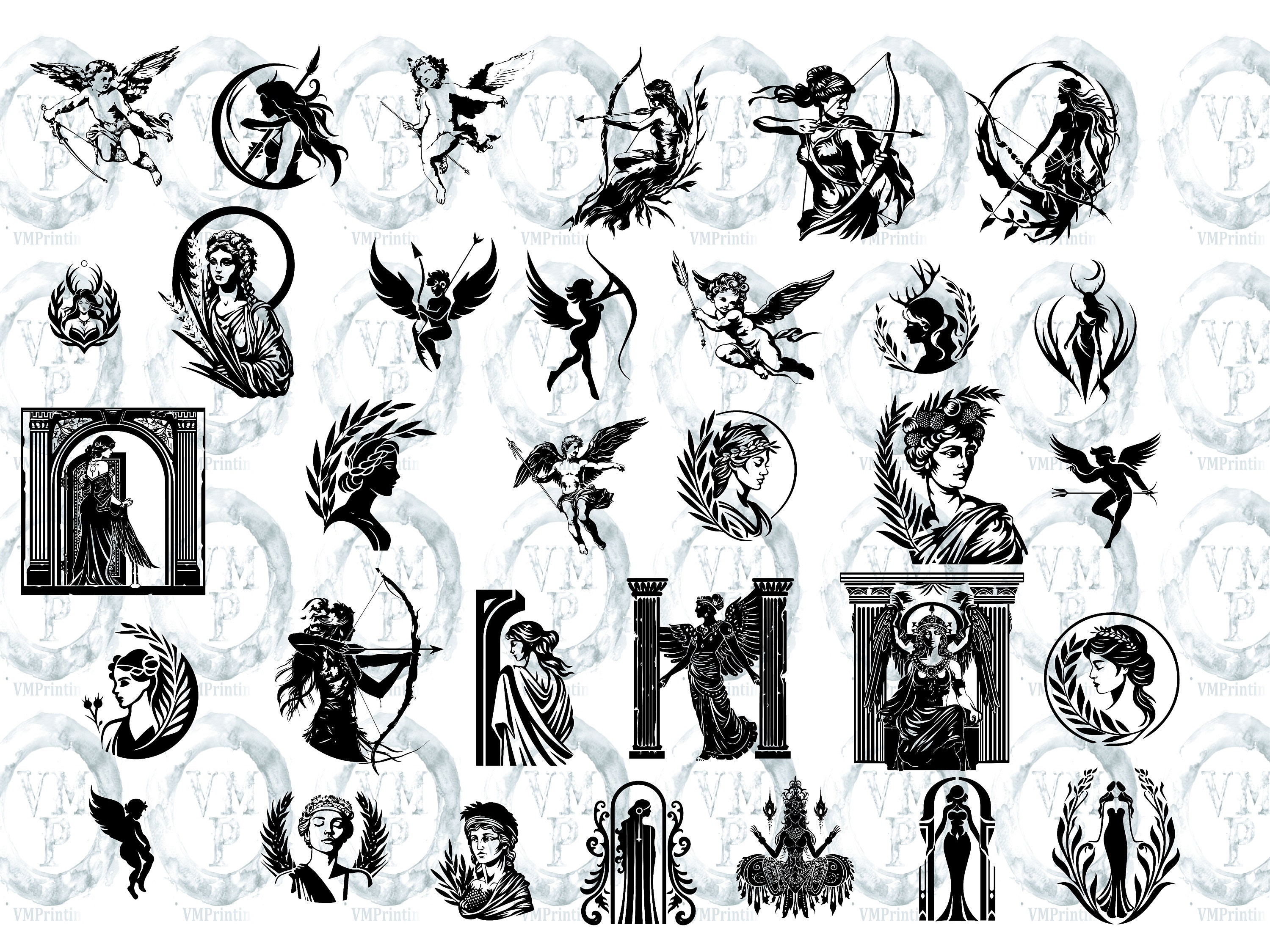 SVG & PNG Set of 251 Roman Gods Icons Bundle-mythology-venus, Neptune ...