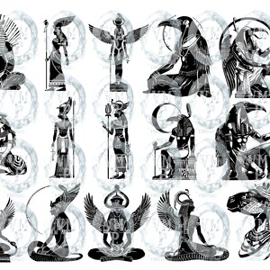 SVG & PNG - Set of 107 Egyptian Gods Icons Bundle-mythology-anubis ...