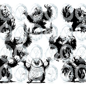 DXF, Eps, SVG & PNG - Set of 40 Dungeons and Dragons Owlbear Icons ...